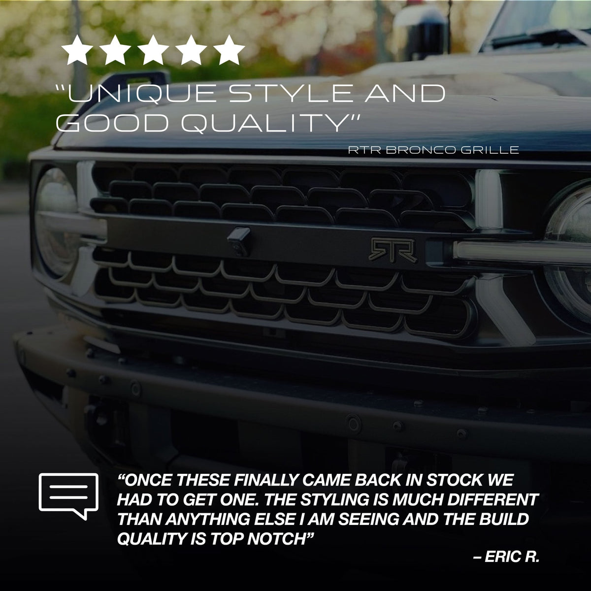 Ford Bronco Grille with LED (2021+) - RTR Vehicles - RTR Vehicles